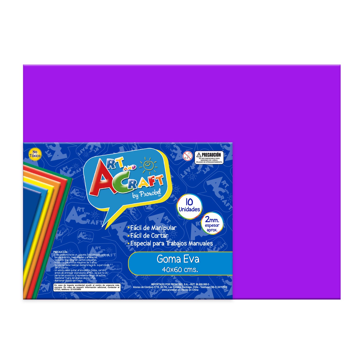 Goma Eva 40x60 cm 2 mm Morado | Art & Craft – Pronobel Chile