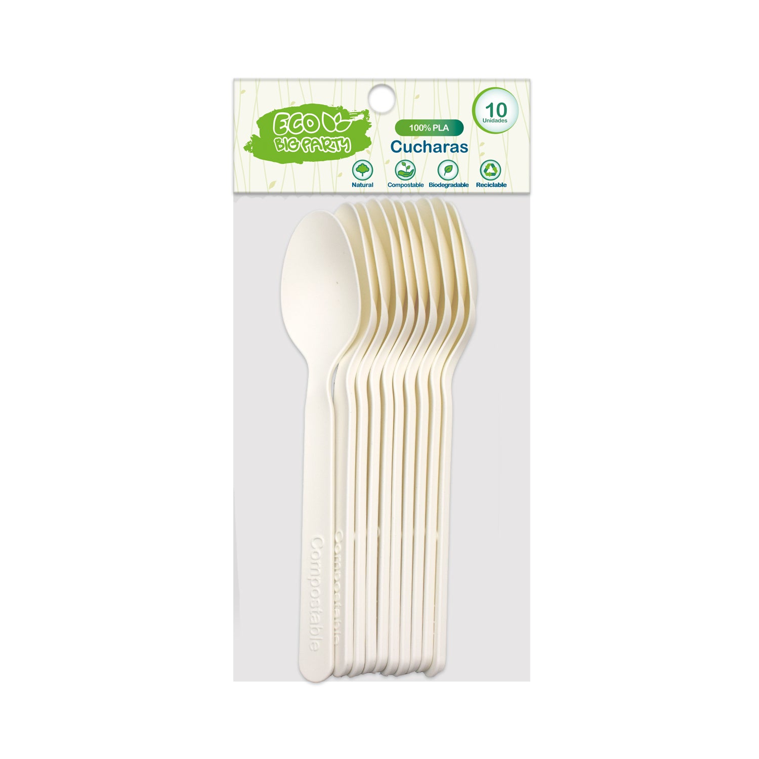 Cuchara PLA 10 Unidades | Big Party Eco – Pronobel Chile